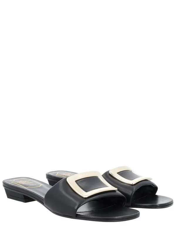 ROGER VIVIER Leather Sandalo Mule Belle - Black
