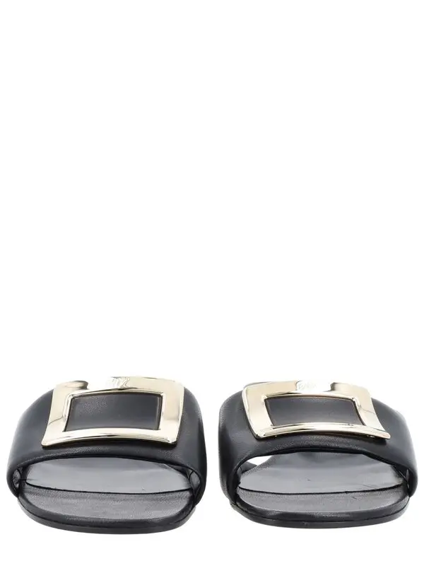 ROGER VIVIER Leather Sandalo Mule Belle - Black