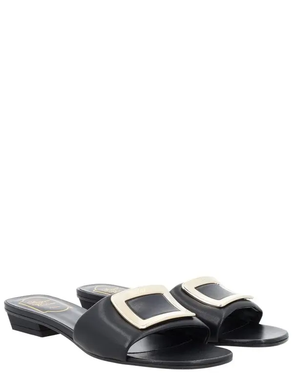 ROGER VIVIER Leather Sandalo Mule Belle - Black