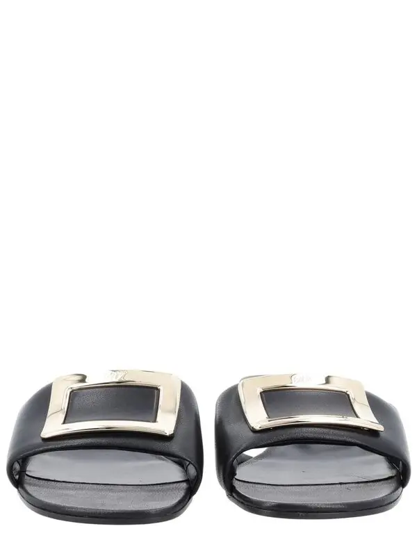 ROGER VIVIER Leather Sandalo Mule Belle - Black