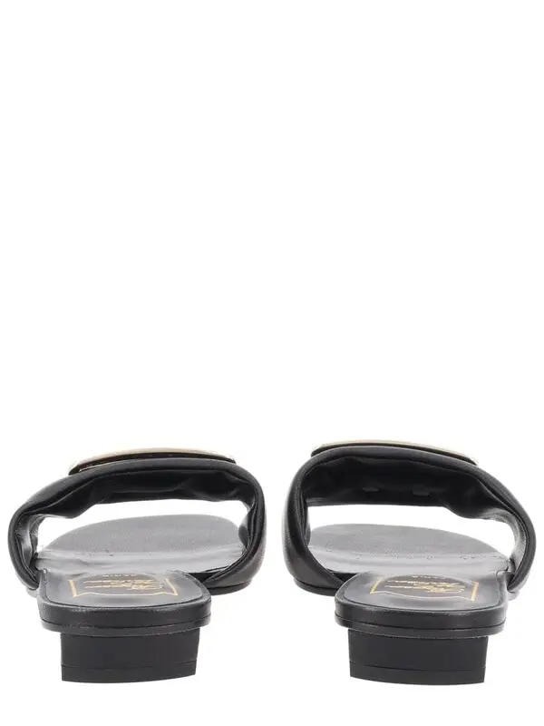 ROGER VIVIER Leather Sandalo Mule Belle - Black