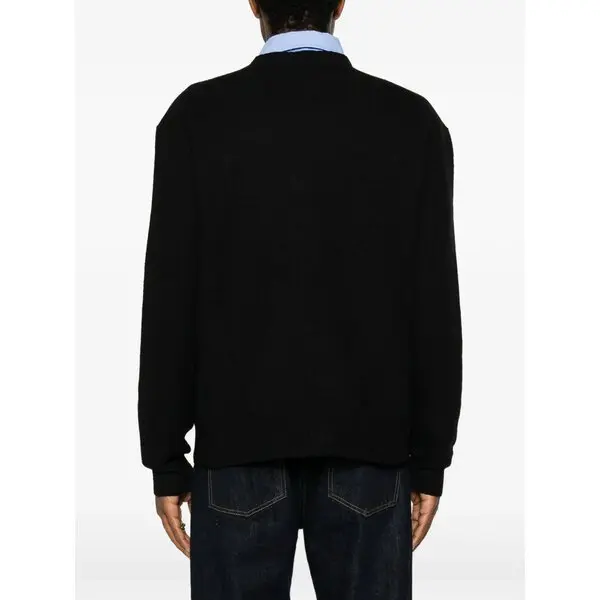 JIL SANDER Fine Knit Wool Cardigan - Black