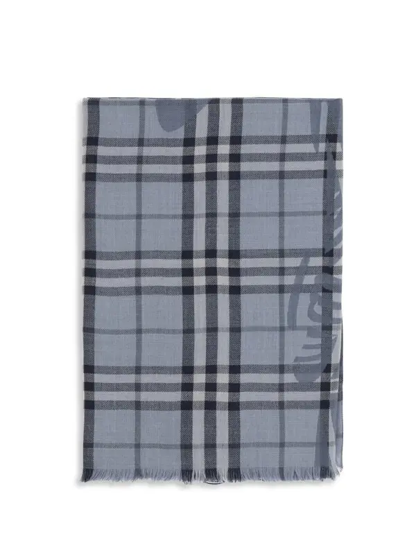 Burberry Knight Check Wool And Silk Scarf