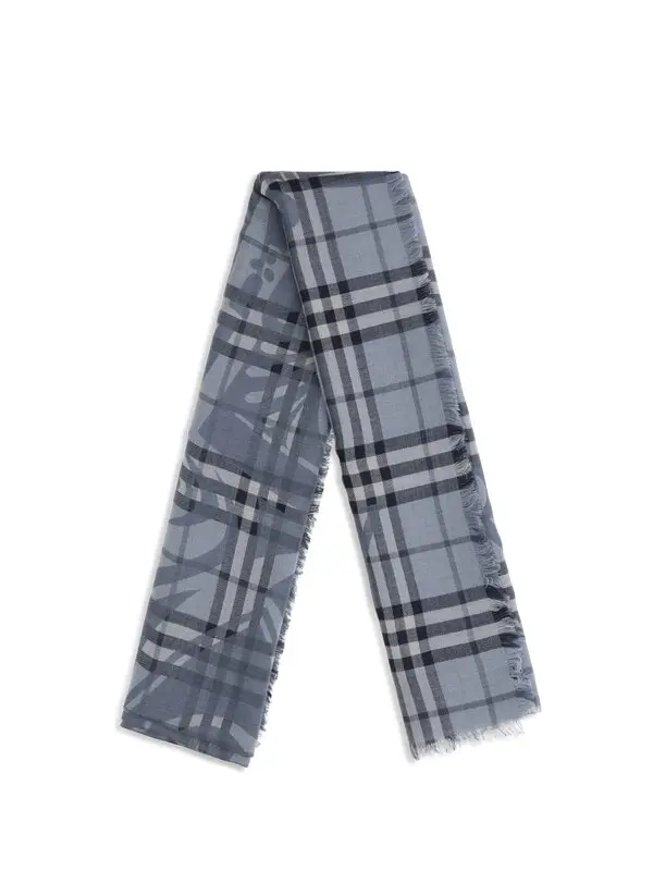 Burberry Knight Check Wool And Silk Scarf