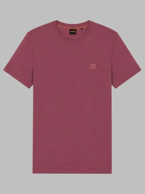 BOSS T-shirt Tales Con Patch Logo - Red