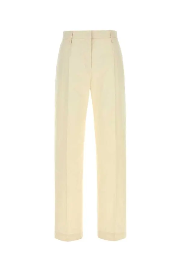 JIL SANDER Ivory Cotton Pant