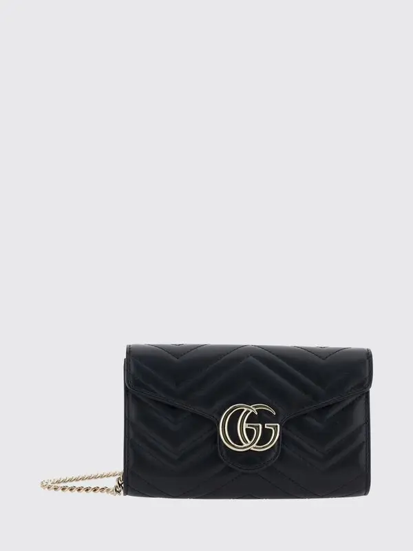 Gucci Gg Marmont Mini Envelope Bag In Matelasse Leather With Chain Strap - Black