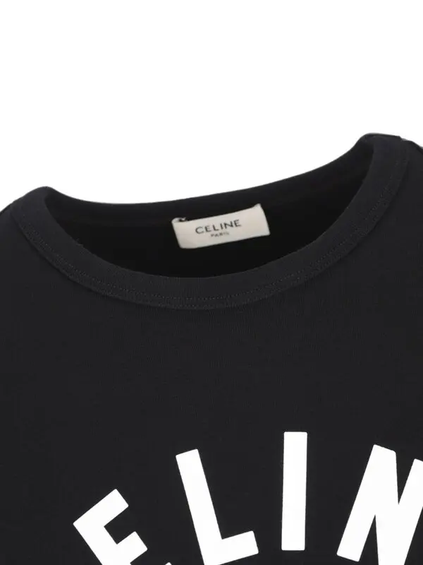 Celine Logo Cotton T-shirt
