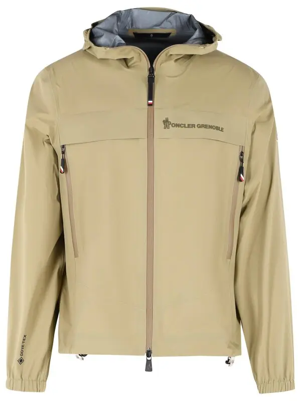 Moncler Shiptongore-tex' Foldable Shell Jacket With Khaki Hood - Green