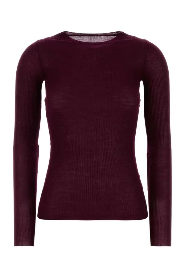JIL SANDER Plum Wool Sweater - Purple