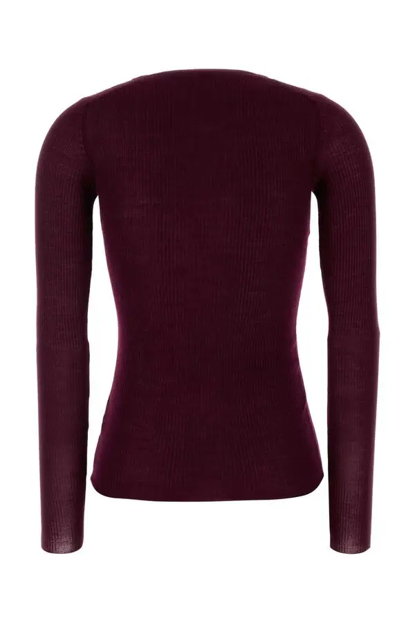JIL SANDER Plum Wool Sweater - Purple