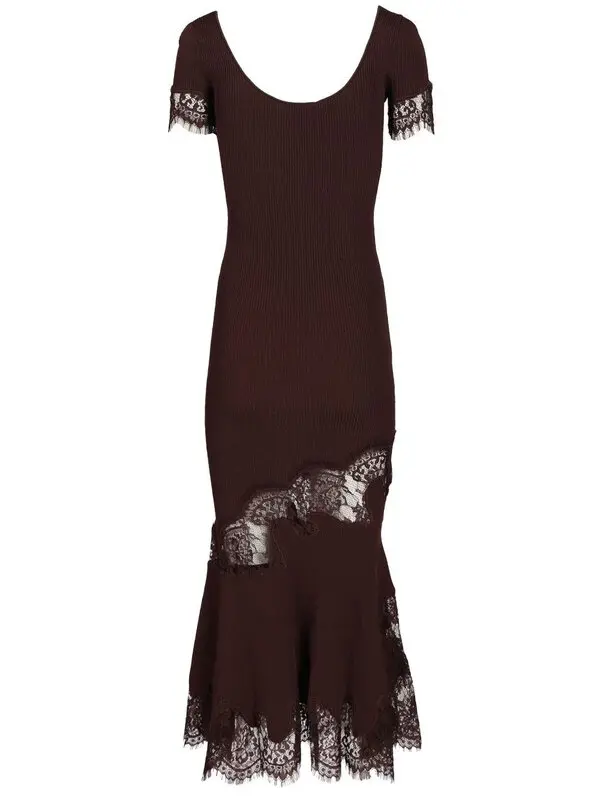 SELF-PORTRAIT Ribbed Midi Dress