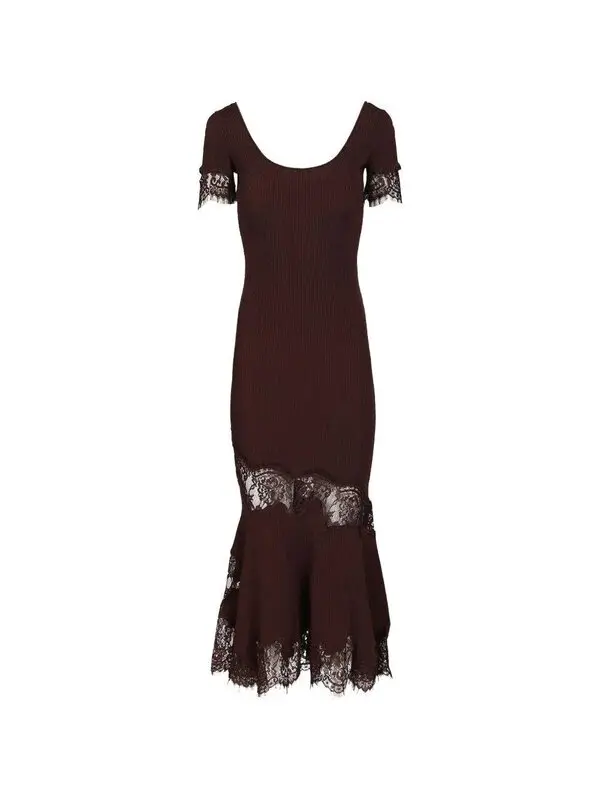 SELF-PORTRAIT Ribbed Midi Dress