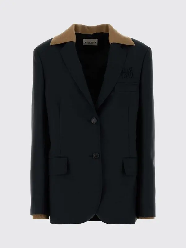 Miu Miu Single-breasted Virgin Wool And Mohair Blazer - Blue