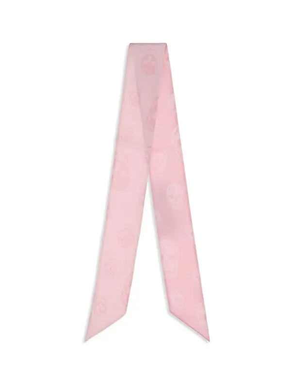 Alexander McQueen Skull Ribbon Scarf - Pink