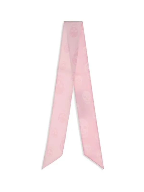 Alexander McQueen Skull Ribbon Scarf - Pink