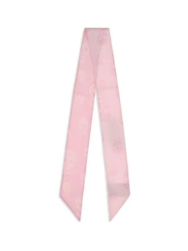 Alexander McQueen Skull Ribbon Scarf - Pink