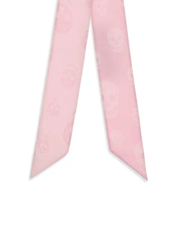 Alexander McQueen Skull Ribbon Scarf - Pink