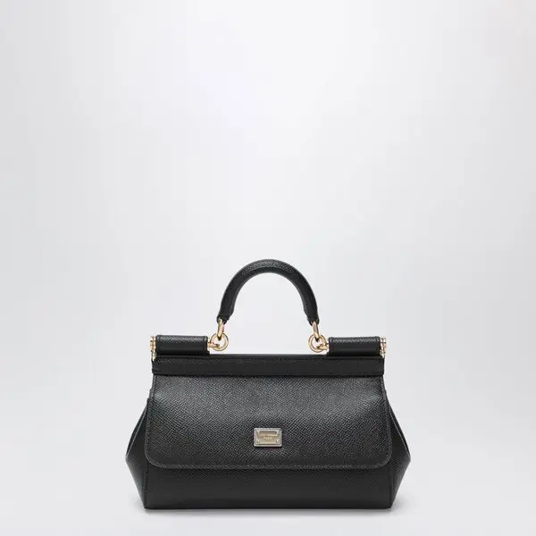 Dolce & Gabbana Grained Leather Small Sicily Handbag - Black