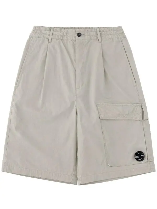 C.P. COMPANY Logo Patch Cargo Shorts - Gray
