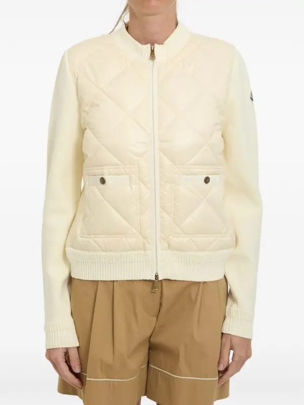 Moncler Wool And Nylon Padded Cardigan - Multicolor