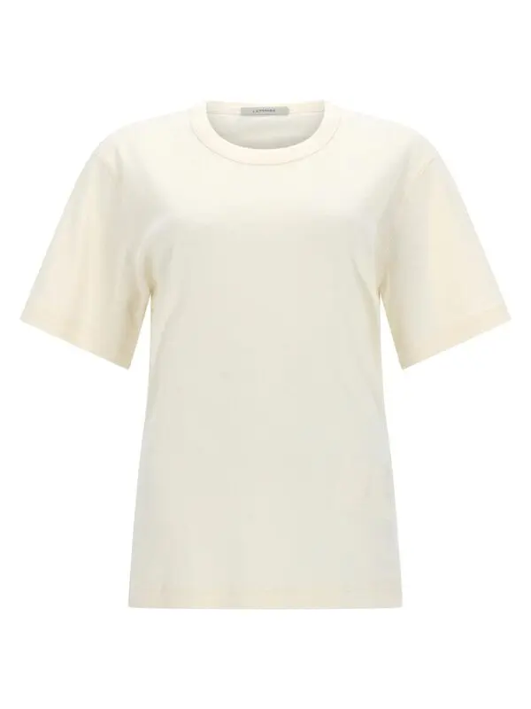LEMAIRE Ribbed Cotton T-shirt - Cream