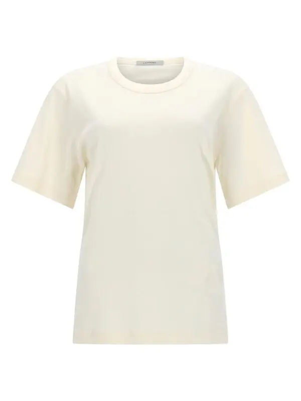 LEMAIRE Ribbed Cotton T-shirt - Cream