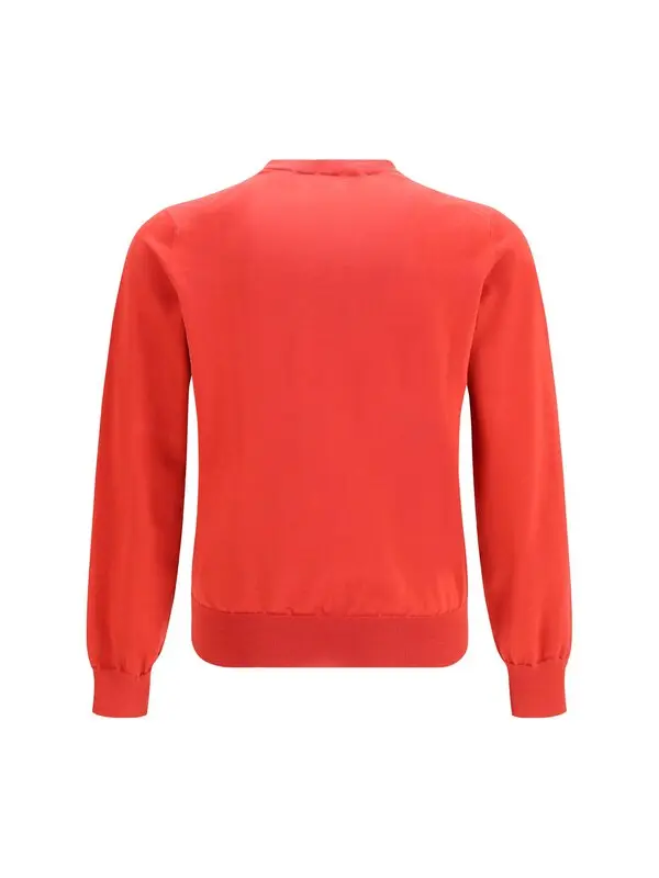 Brunello Cucinelli Sweater In Cotton - Red