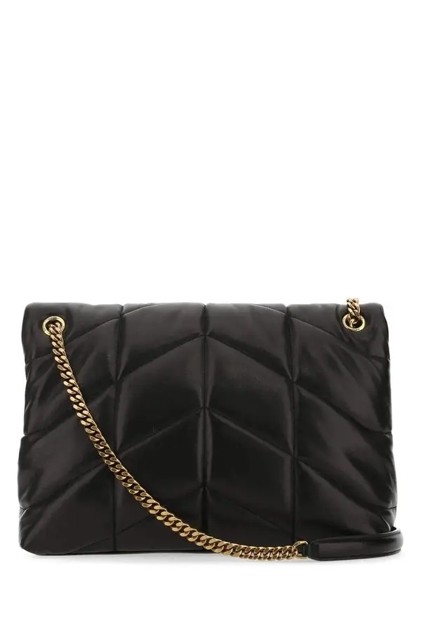 Saint Laurent Nappa Leather Loulou Shoulder Bag - Black