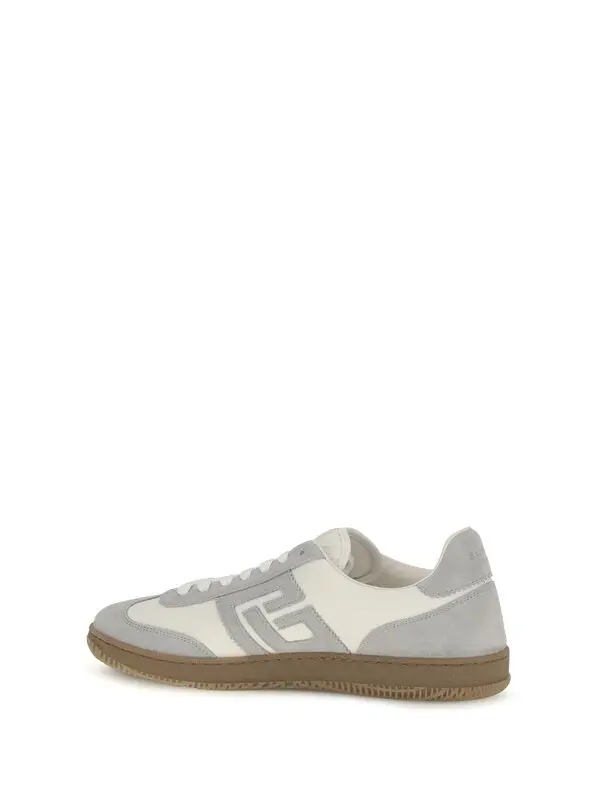Balmain Swan Sneakers In Suede And Smooth Leather