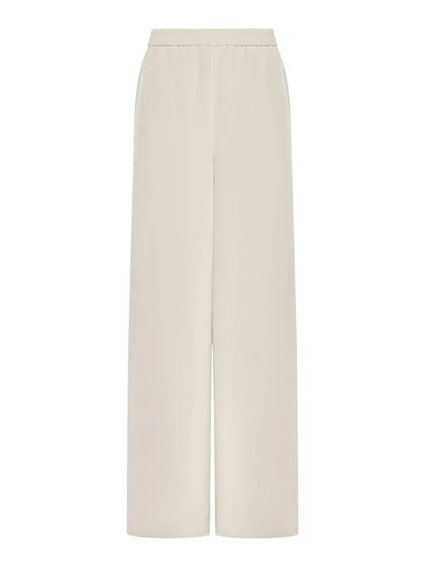Max Mara Soft Trousers In Heavy Silk - Cream