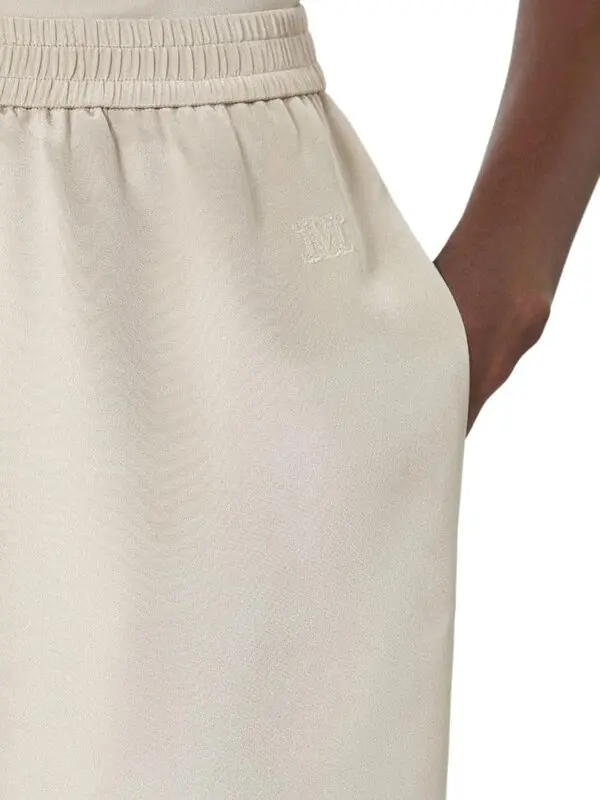 Max Mara Soft Trousers In Heavy Silk - Cream