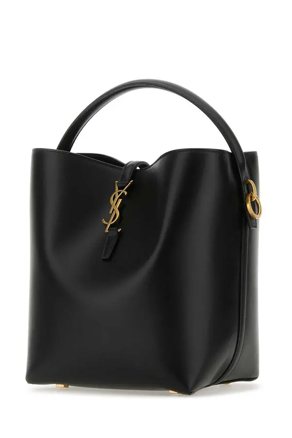 Saint Laurent Leather Le 37 Bucket Bag - Black
