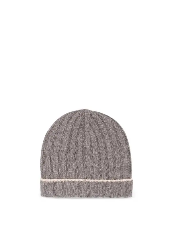 Brunello Cucinelli Cashmere Rib Knit Beanie