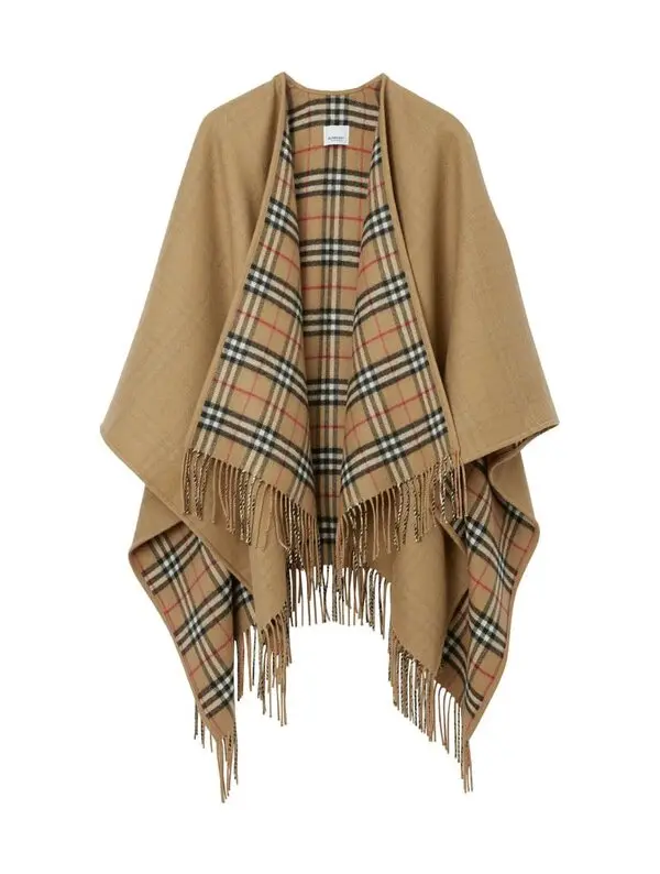 Burberry Reversible Check Wool Cape