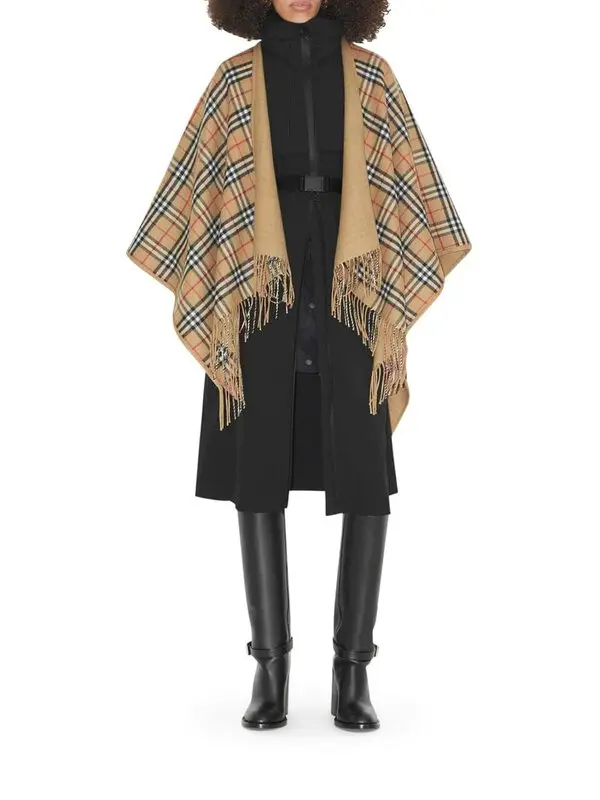 Burberry Reversible Check Wool Cape