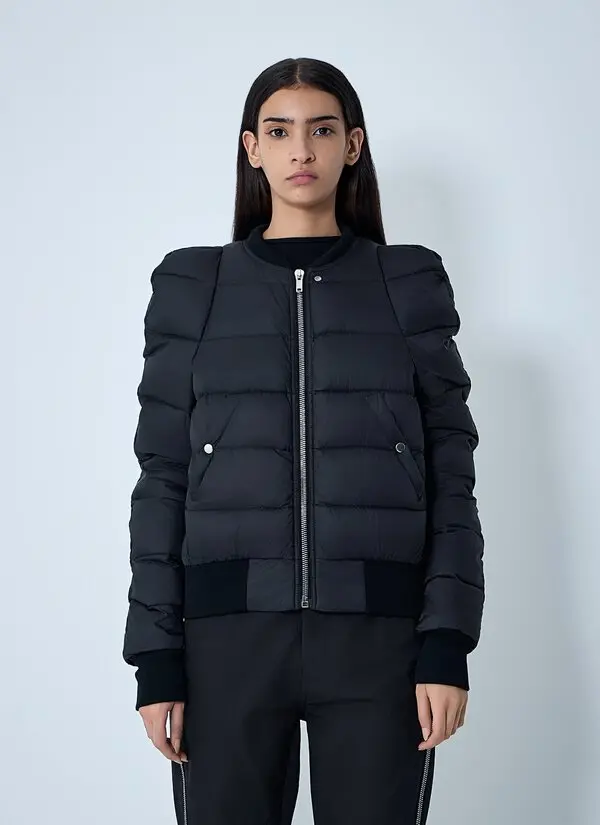 Rick Owens Nylon Duvet Bomber Coat - Black