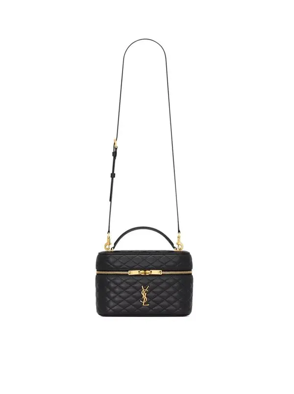 Saint Laurent Gaby Large Lambskin Vanity Bag - Black