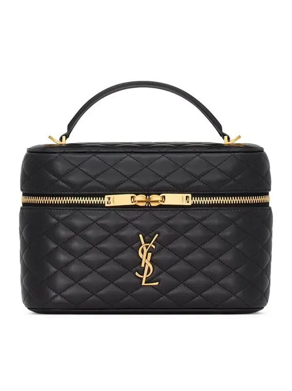 Saint Laurent Gaby Large Lambskin Vanity Bag - Black