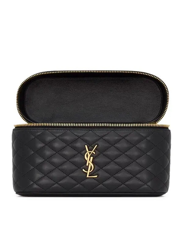 Saint Laurent Gaby Large Lambskin Vanity Bag - Black