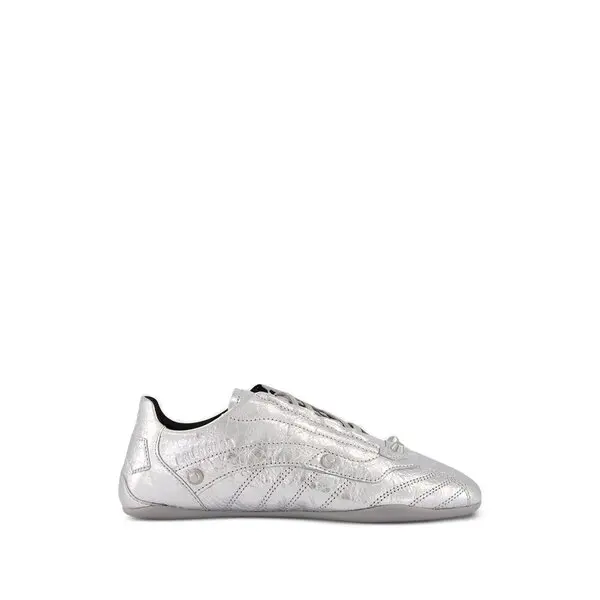 Balenciaga Metallic Effect Studded Trainers - Silver