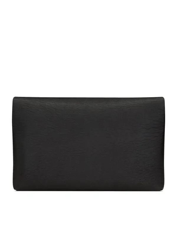Saint Laurent Cassandre Large Lambskin Envelope Pouch - Black