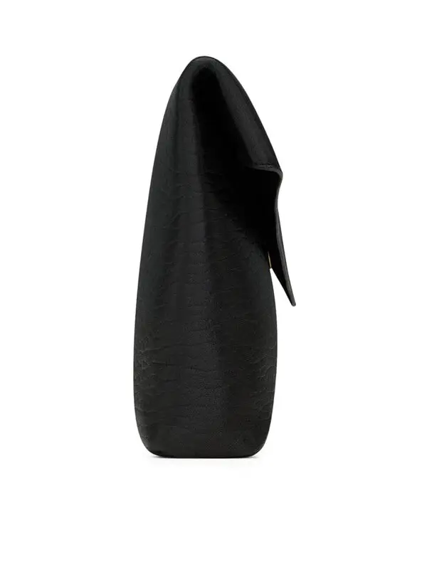 Saint Laurent Cassandre Large Lambskin Envelope Pouch - Black