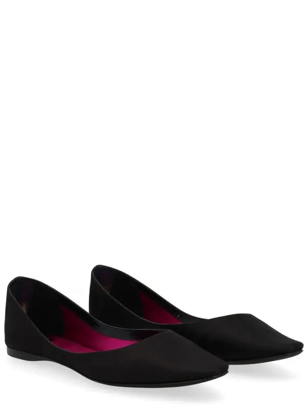 Saint Laurent Crepe Satin Ballerina Lou - Black