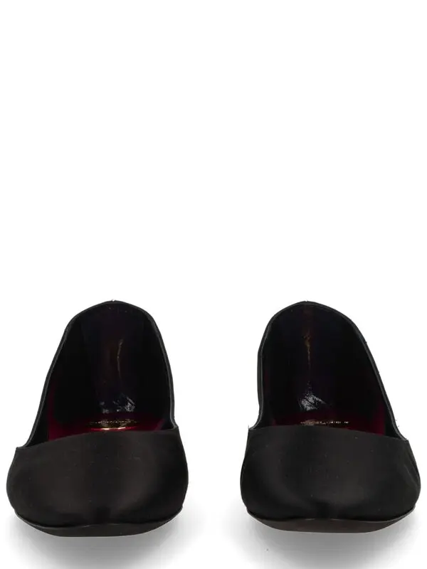 Saint Laurent Crepe Satin Ballerina Lou - Black