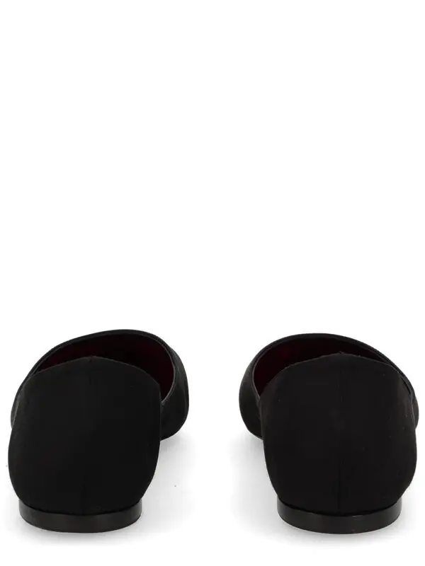 Saint Laurent Crepe Satin Ballerina Lou - Black