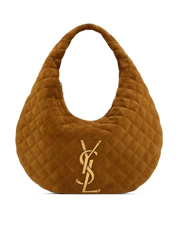 Saint Laurent Icare Quilted Suede Hobo Bag - Multicolor