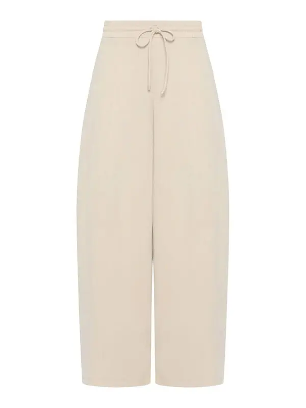 Max Mara Barrel-leg Technical Cotton Jersey Trousers - Cream
