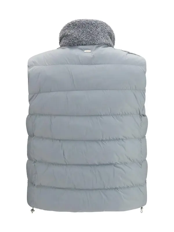 Herno Shearling Paneled Padded Vest - Gray