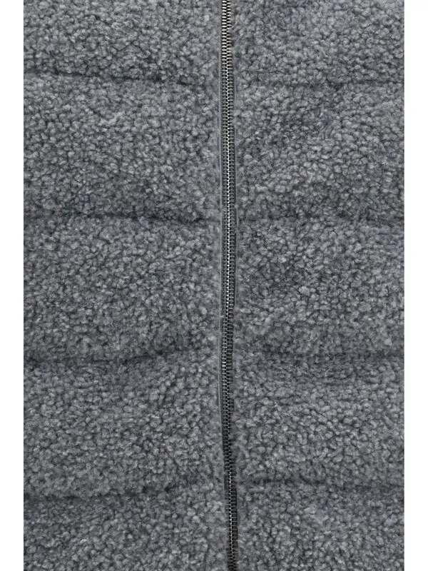 Herno Shearling Paneled Padded Vest - Gray